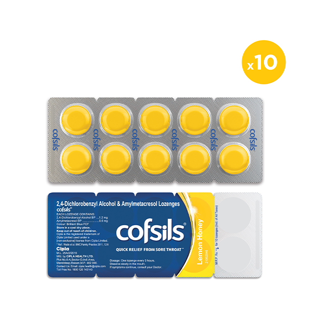 Cofsils Lemon Ginger Lozenges for Quick Sore Throat Relief